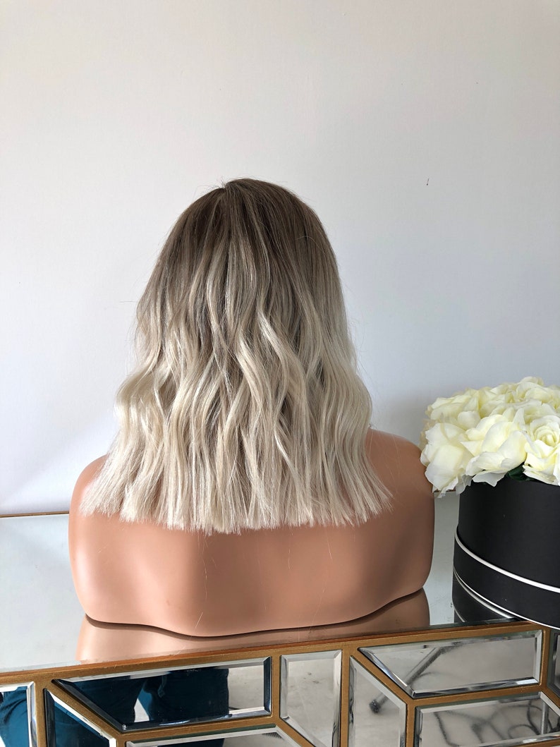 Balayage Ash blonde root melting into Platinum Blonde Full | Etsy