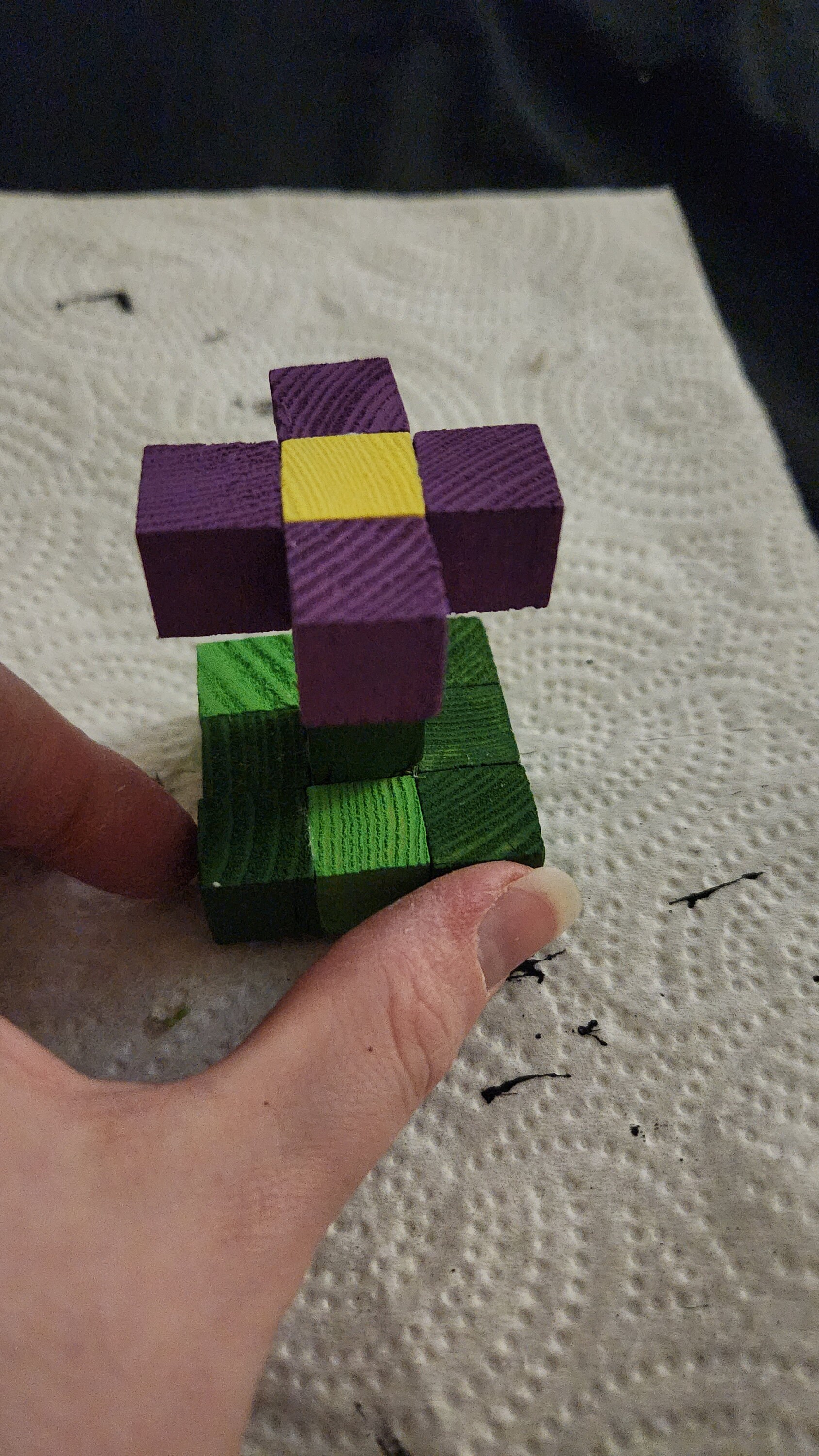 Standing Wooden Block Pixel Art Flowers - Etsy