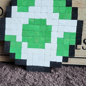 Yoshi Egg Wooden Block Pixel Art - Etsy