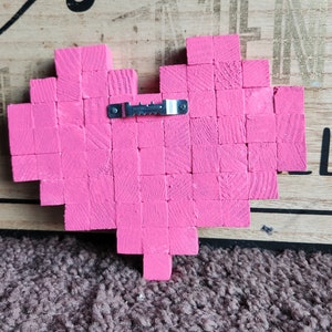 Pink Pixel Wooden Block Art - Etsy