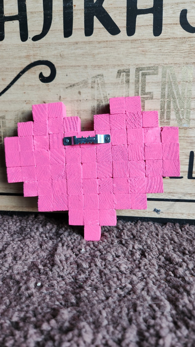 Pink Pixel Wooden Block Art - Etsy