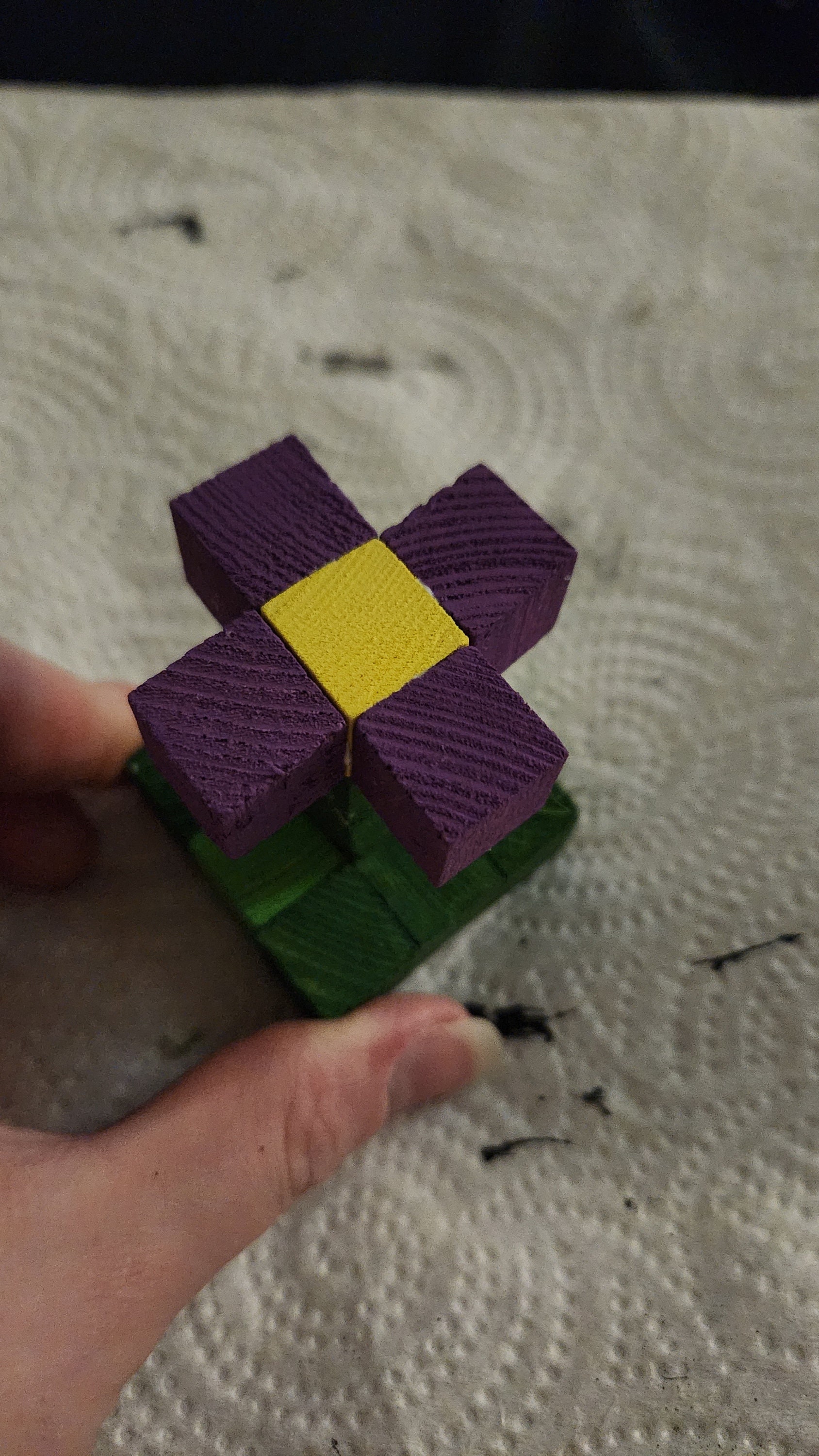 Standing Wooden Block Pixel Art Flowers - Etsy