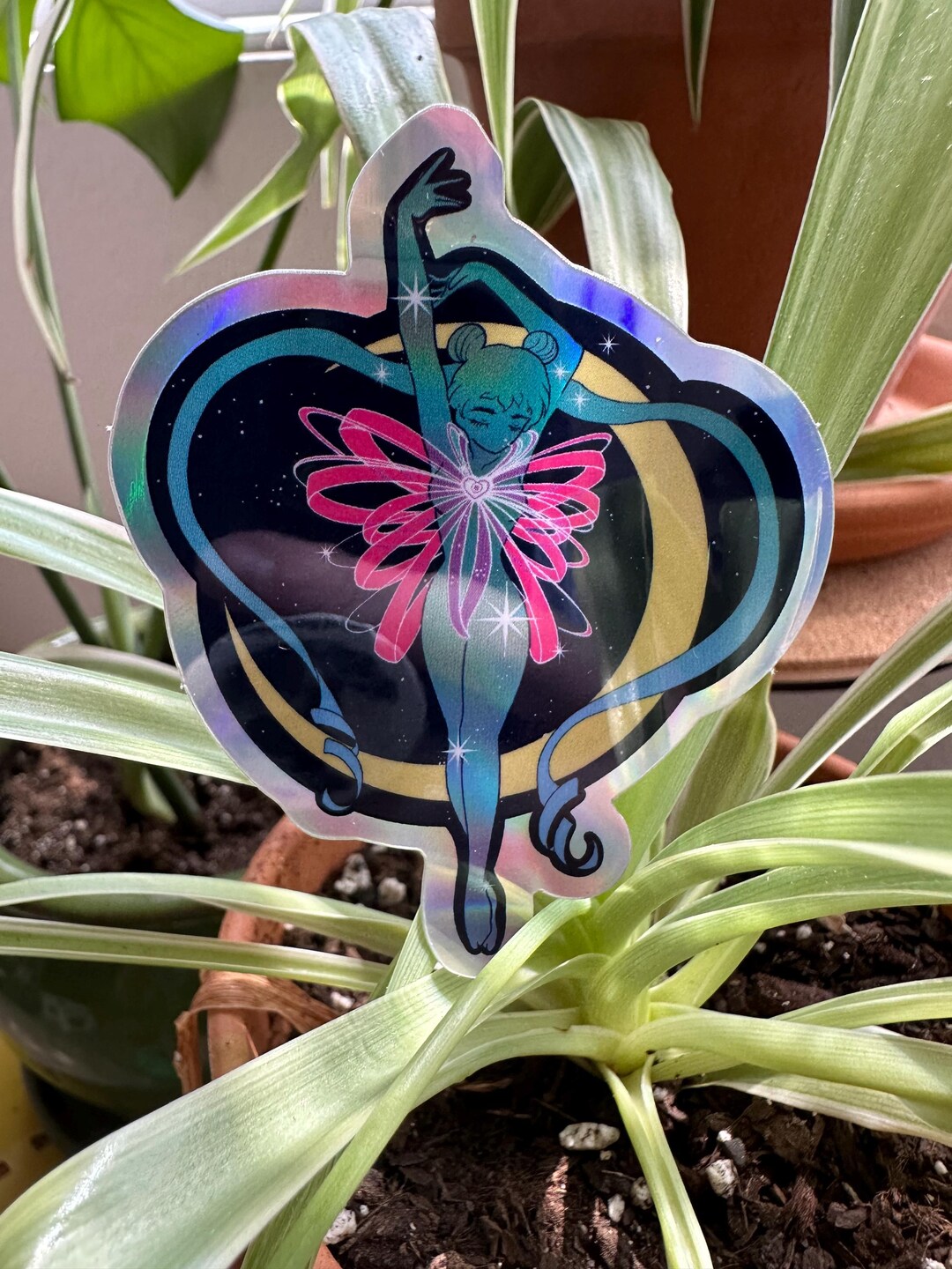 SPACE LADY - Space Girl Anime Sticker, Holographic Sailor Scout Decal ...