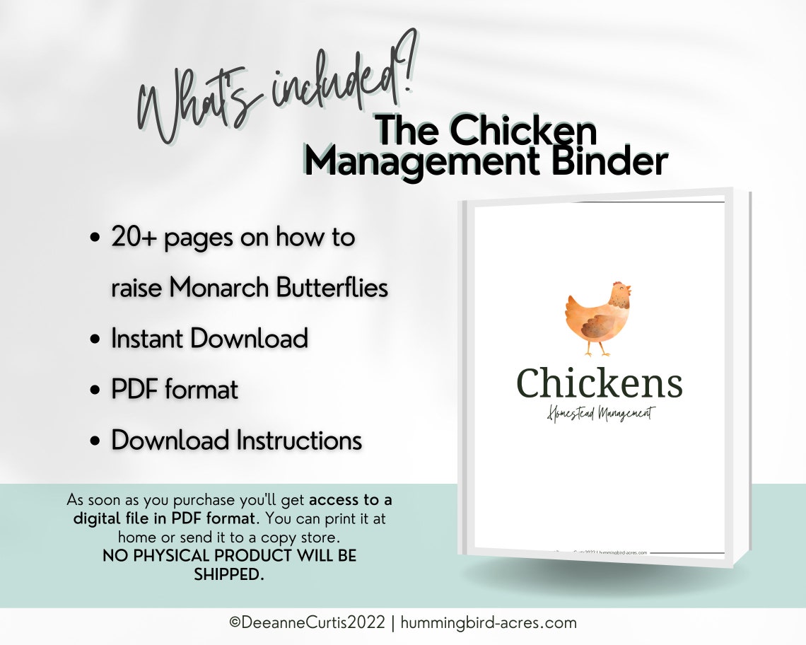 Chicken Management & Egg Tracker Binder Homestead - Etsy