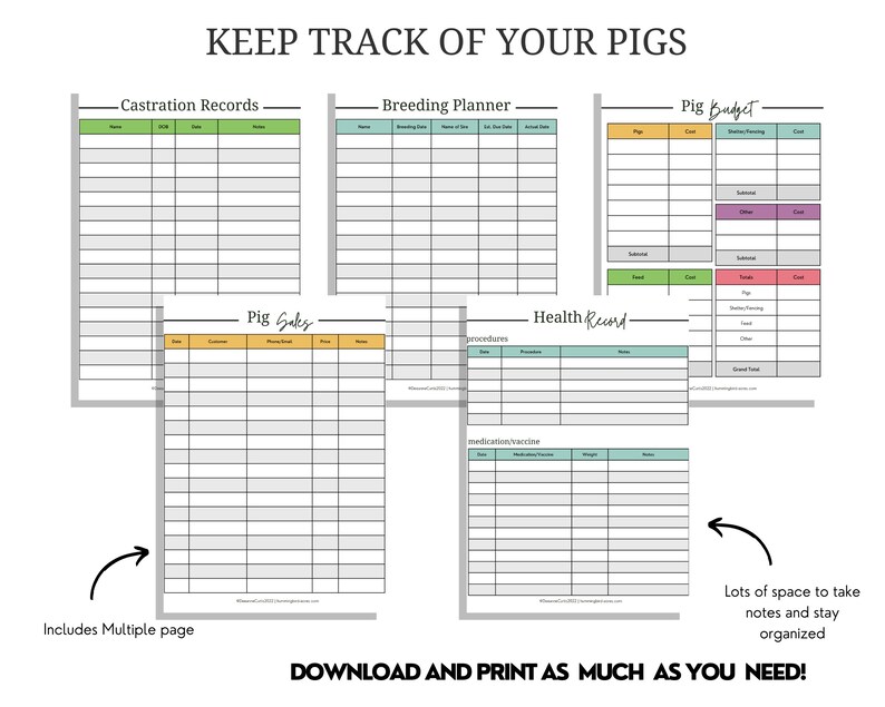 Pig Management Binder | Livestock Management, Pig Care, Homestead ...