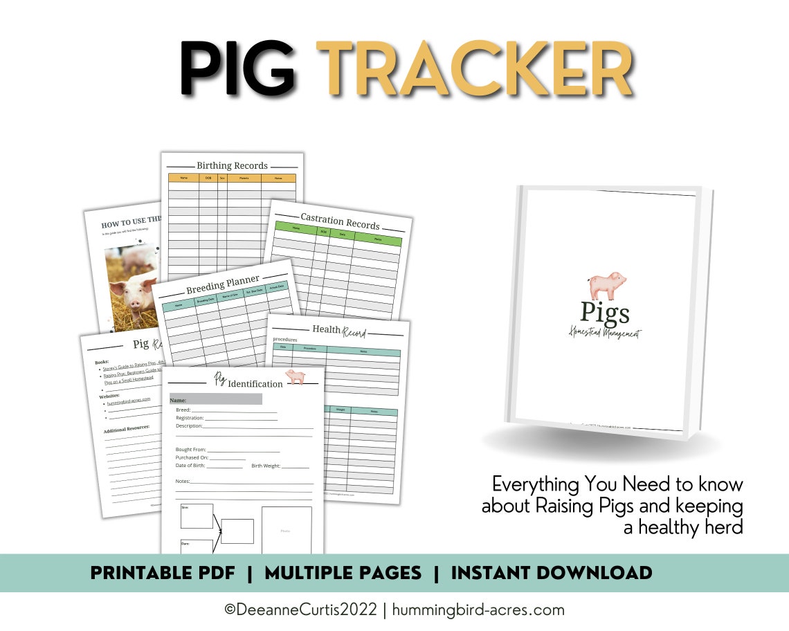 Pig Management Binder | Livestock Management, Pig Care, Homestead ...