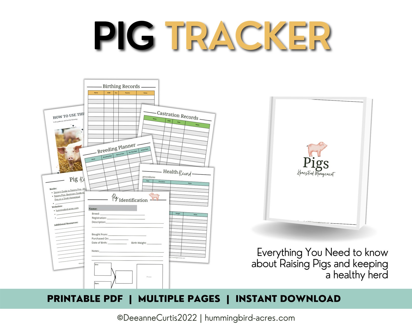 Pig Management Binder | Livestock Management, Pig Care, Homestead ...