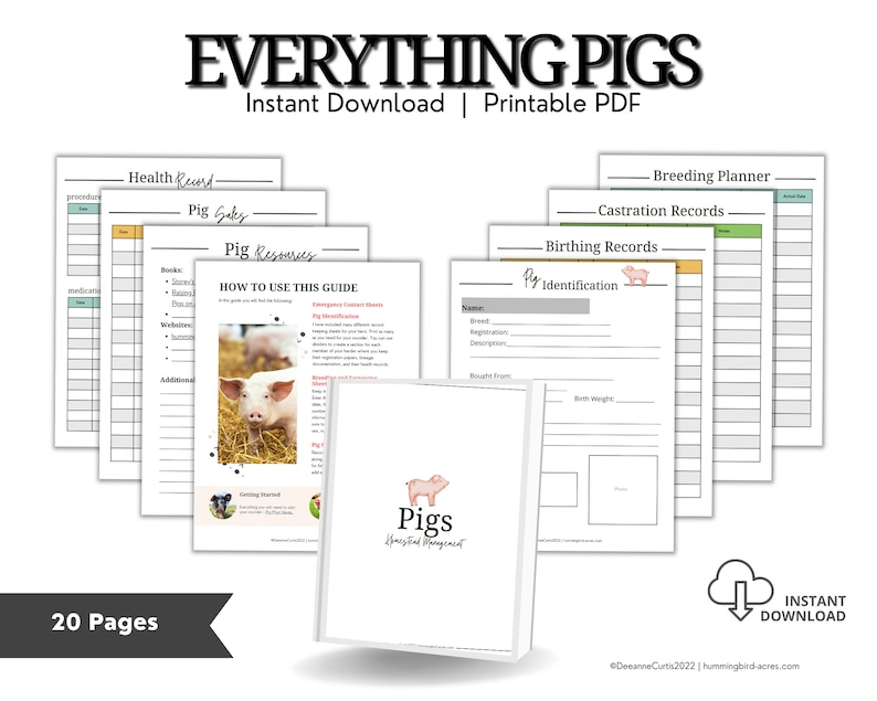 Pig Management Binder | Livestock Management, Pig Care, Homestead ...