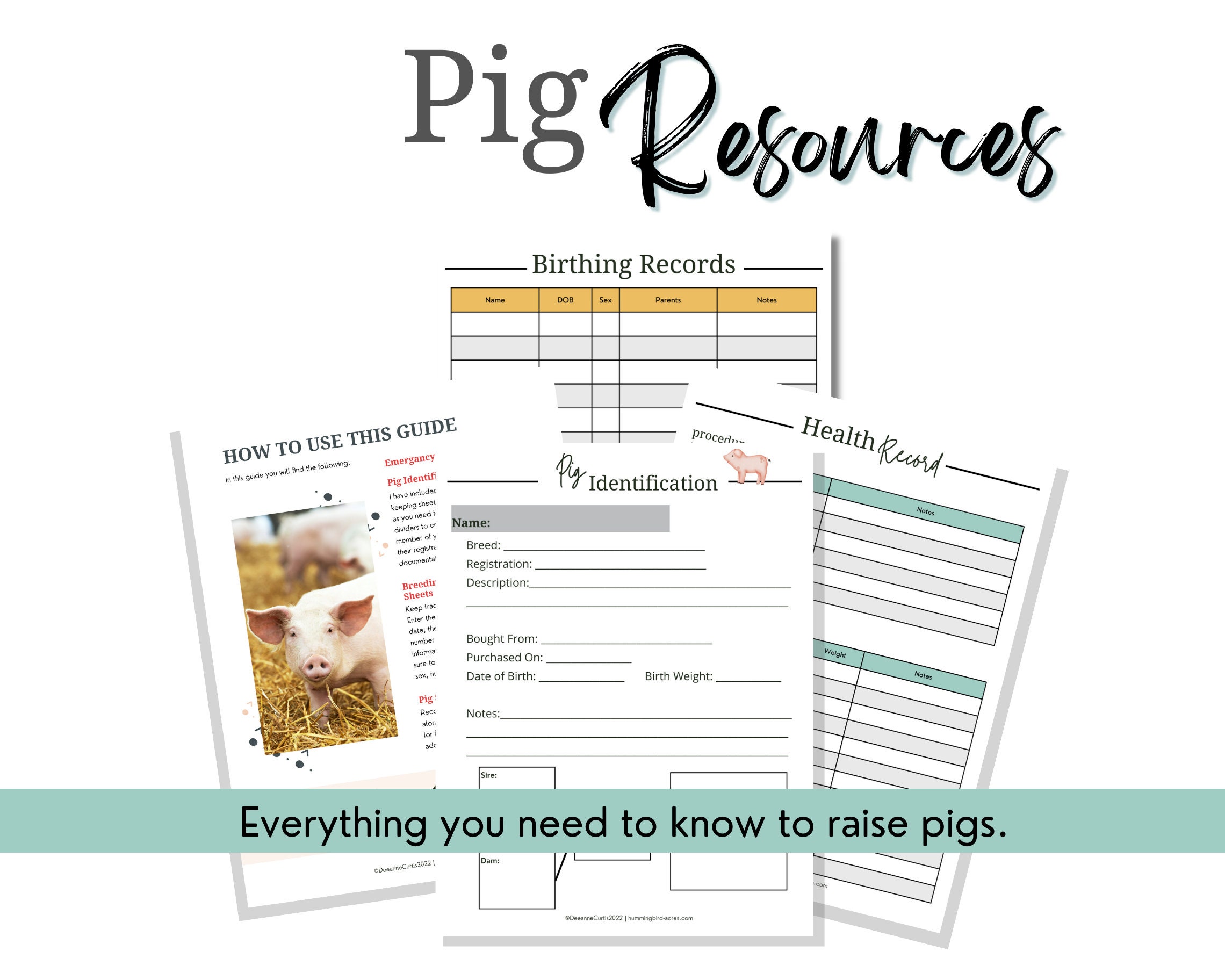 Pig Management Binder | Livestock Management, Pig Care, Homestead ...