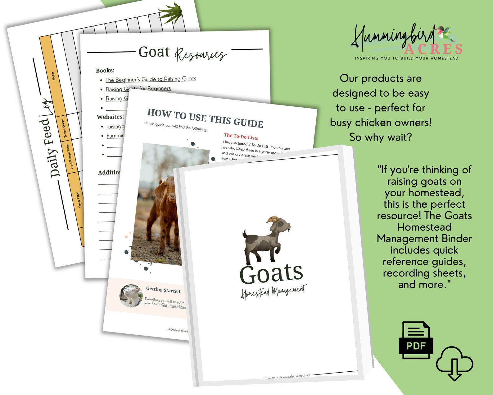 Raising Goats Management Binder | Livestock Management, Goat Care ...