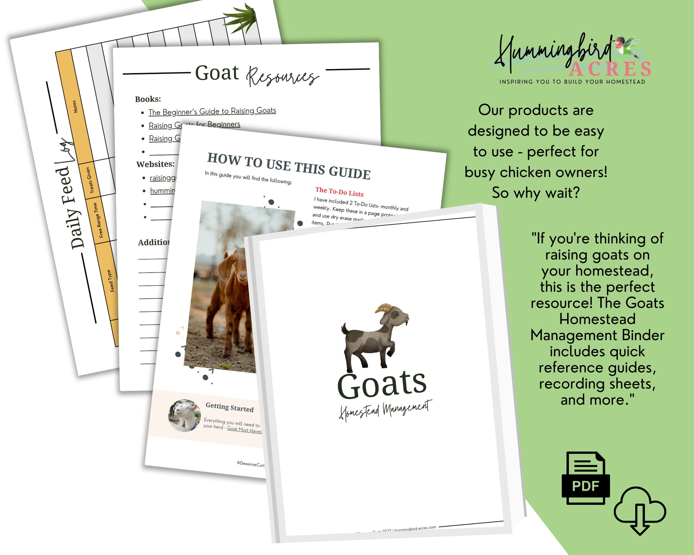 Raising Goats Management Binder | Livestock Management, Goat Care ...