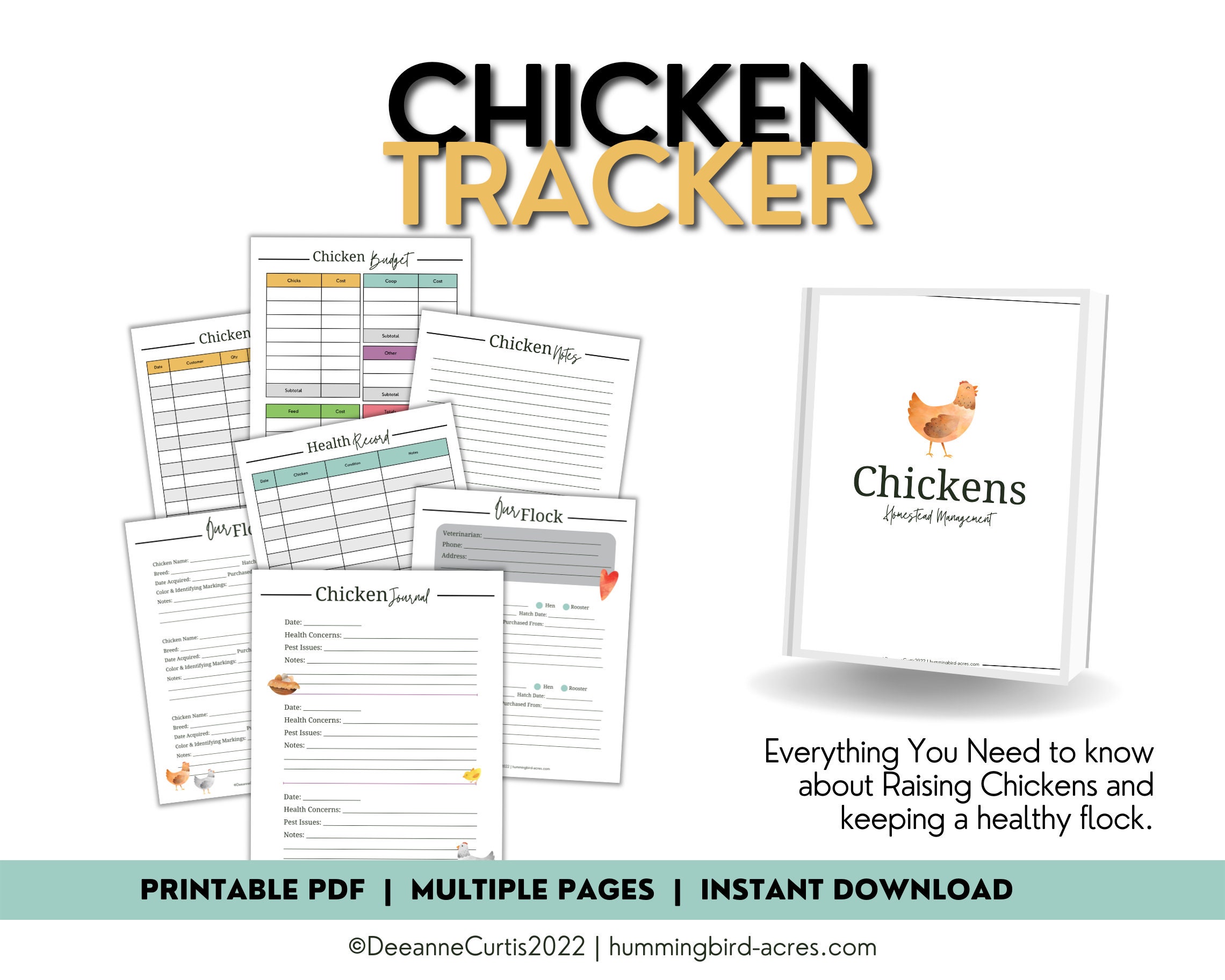 Chicken Management & Egg Tracker Binder | Homestead Management, Chicken ...