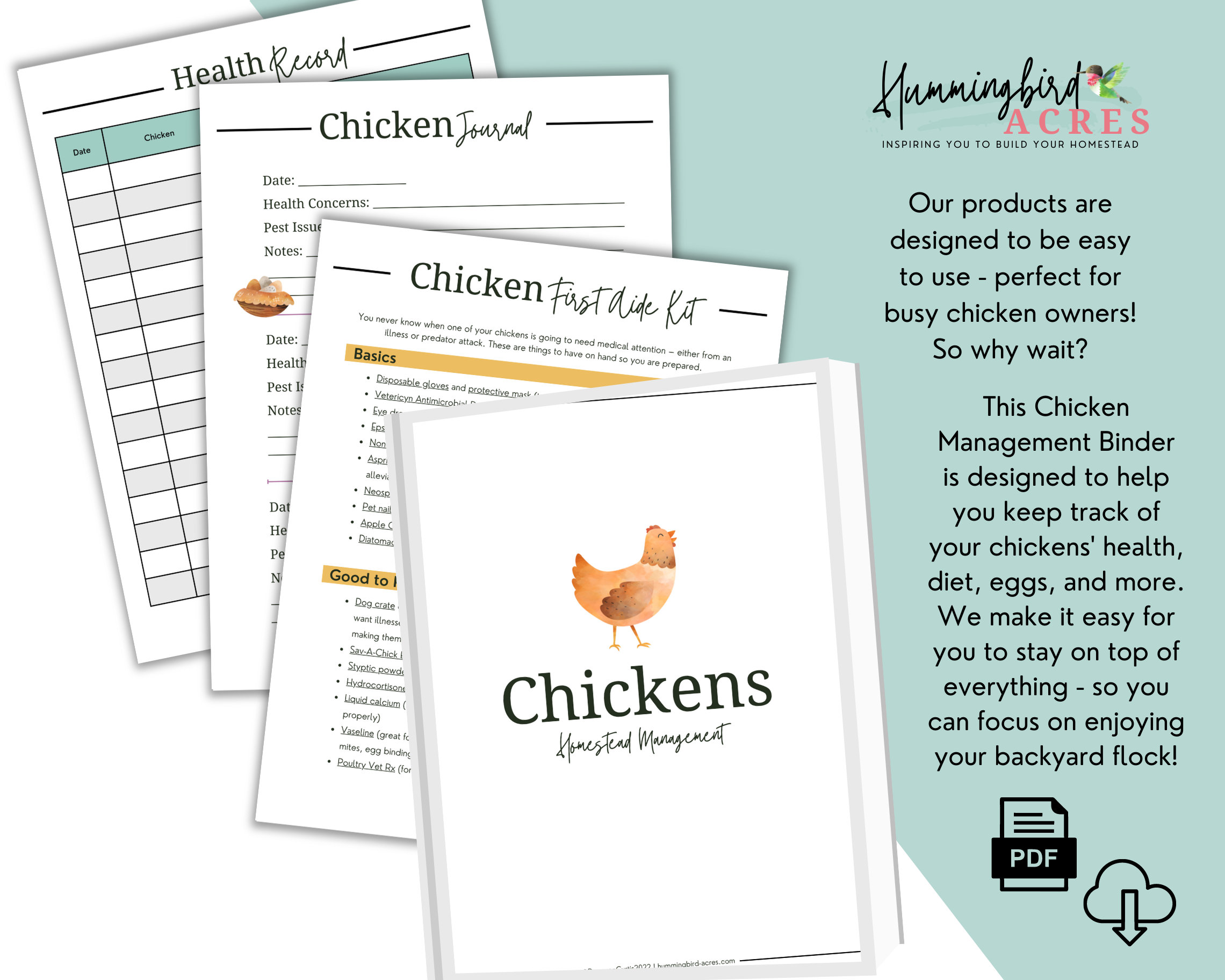 Chicken Management & Egg Tracker Binder | Homestead Management, Chicken ...