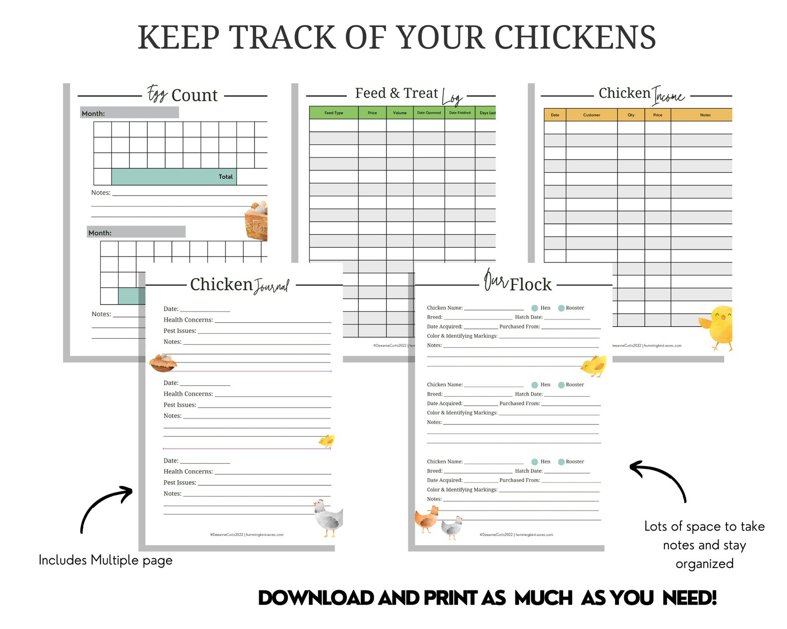 Chicken Management & Egg Tracker Binder Homestead - Etsy