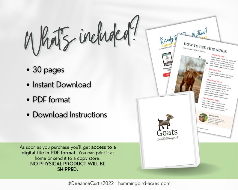 Raising Goats Management Binder Livestock Management Goat - Etsy