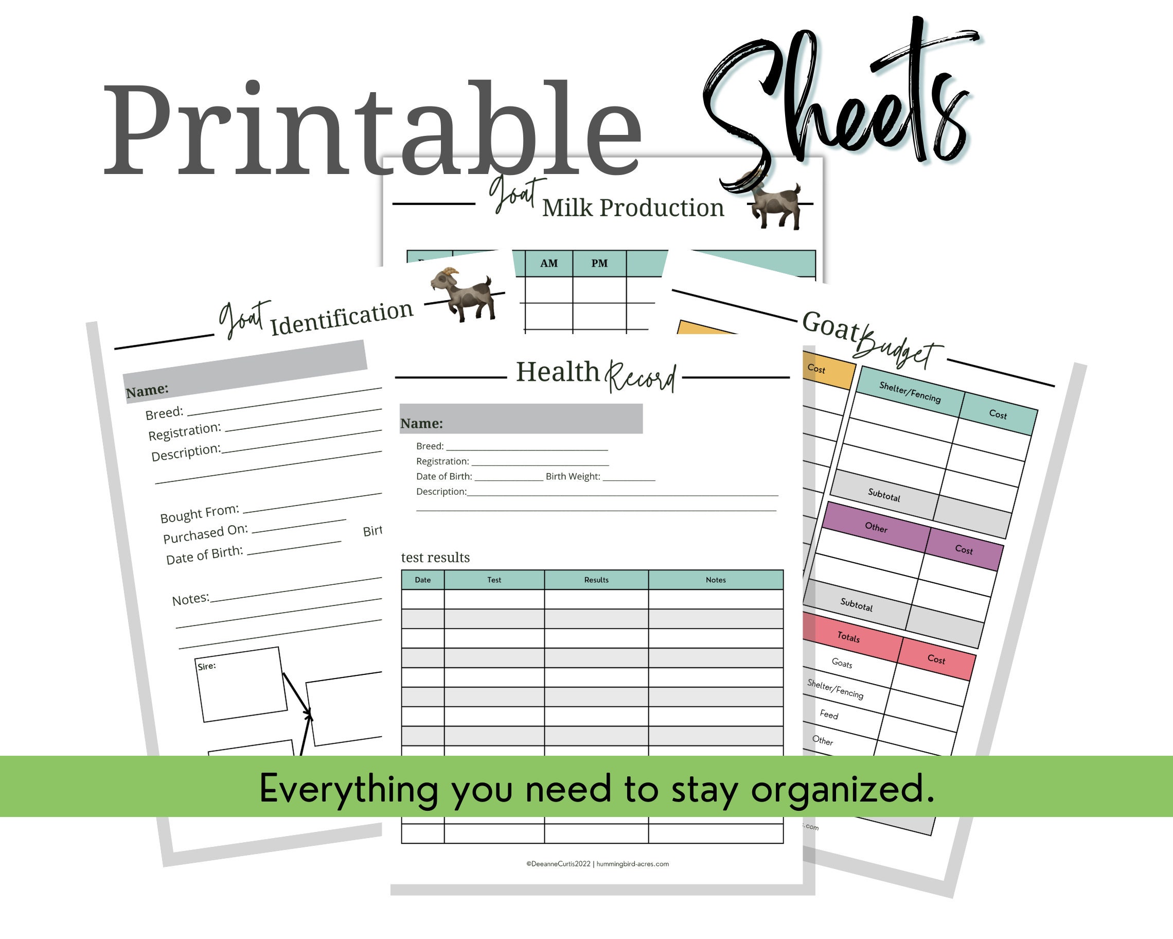 Raising Goats Management Binder | Livestock Management, Goat Care ...