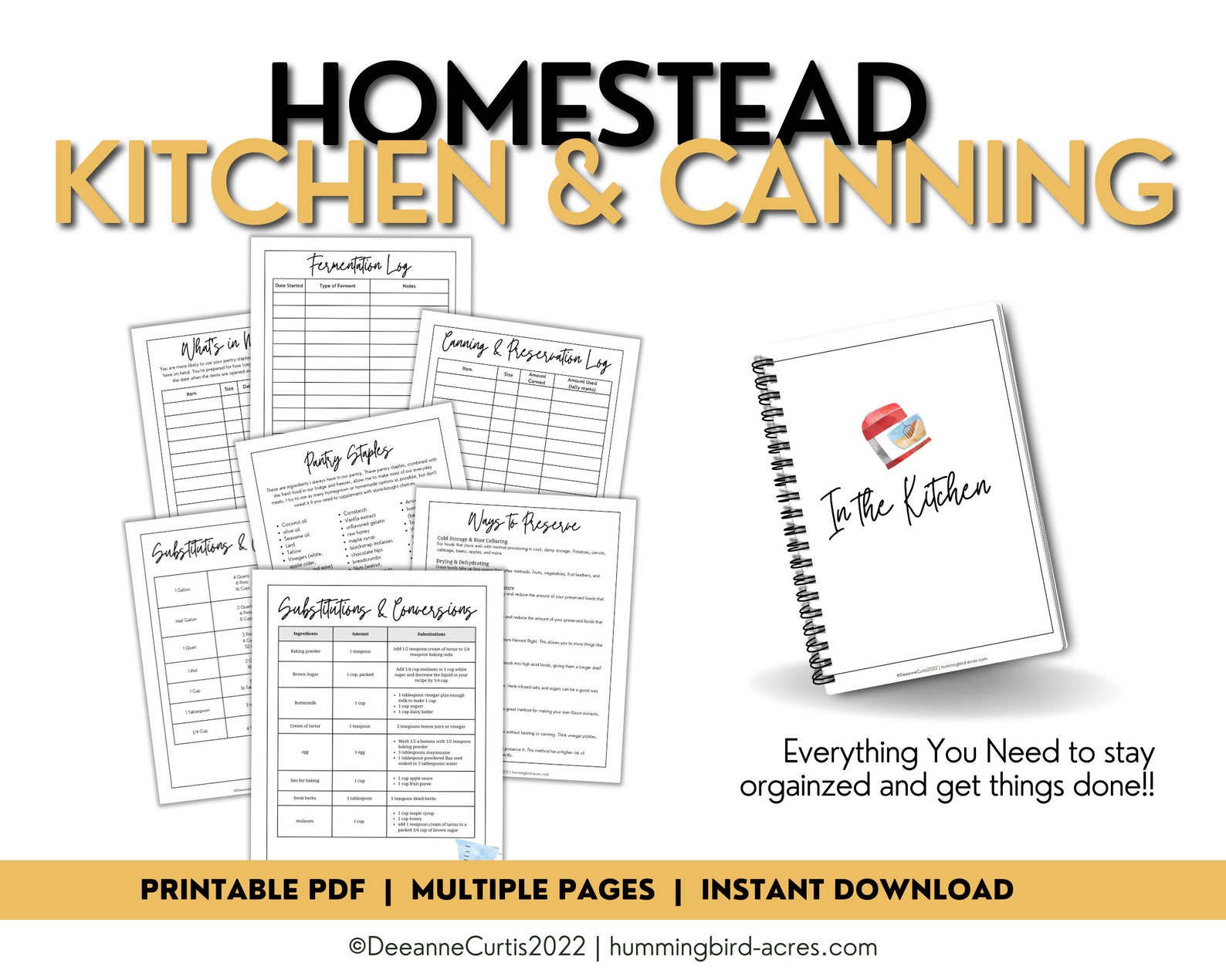 Homestead Kitchen & Canning Journal | Printable, Canning, Homestead ...