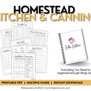 Homestead Kitchen & Canning Journal | Printable, Canning, Homestead ...