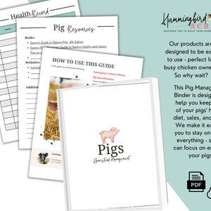 Pig Management Binder | Livestock Management, Pig Care, Homestead ...