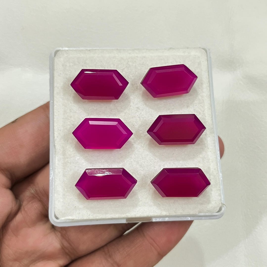 Pink Onyx Big Hexagon Shape Tablet Cut Faceted Calibrated Wholesale ...
