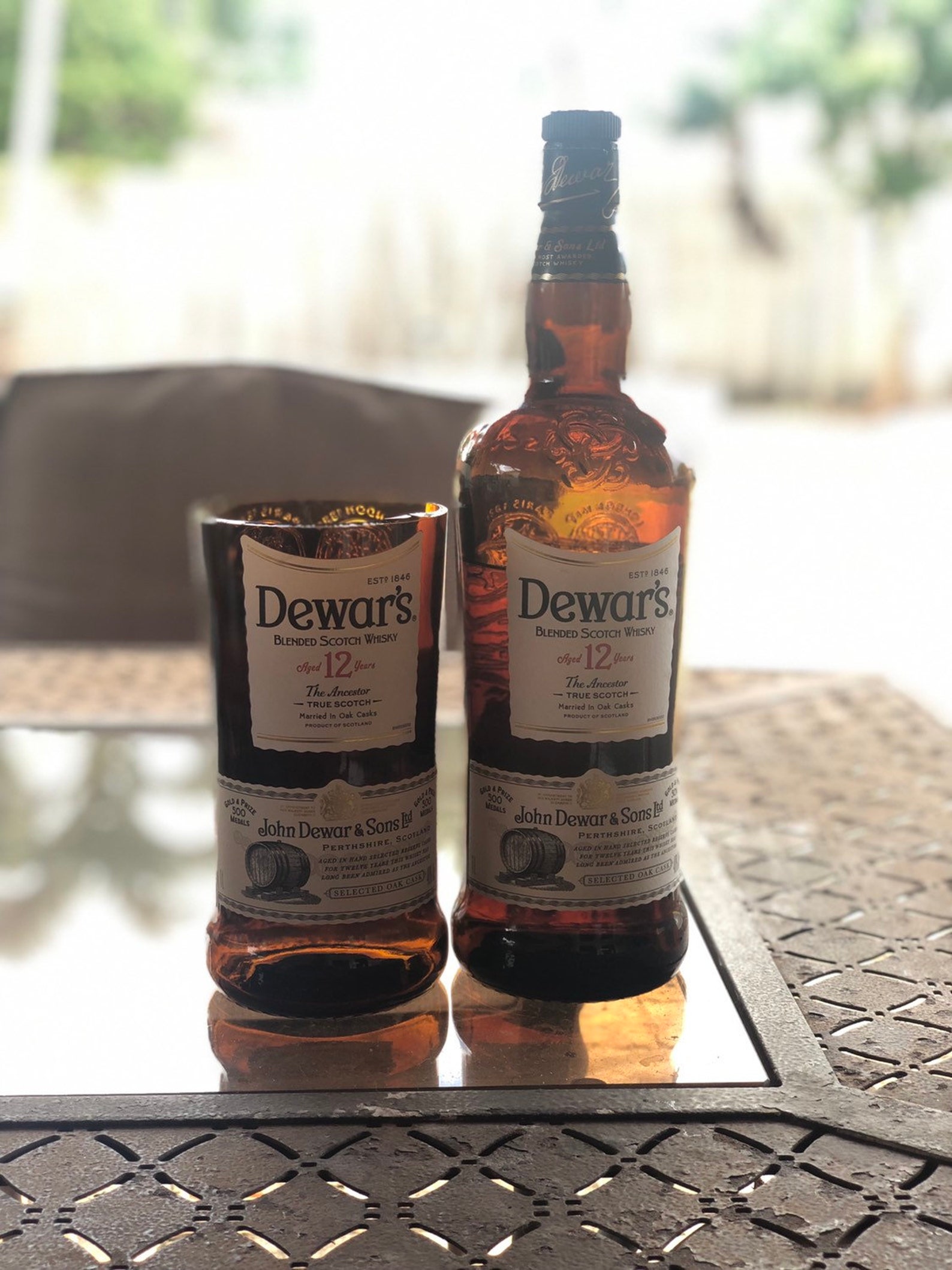 Dewars 12 Scotch Whiskey or Dewars White Label Vase or Candle - Etsy