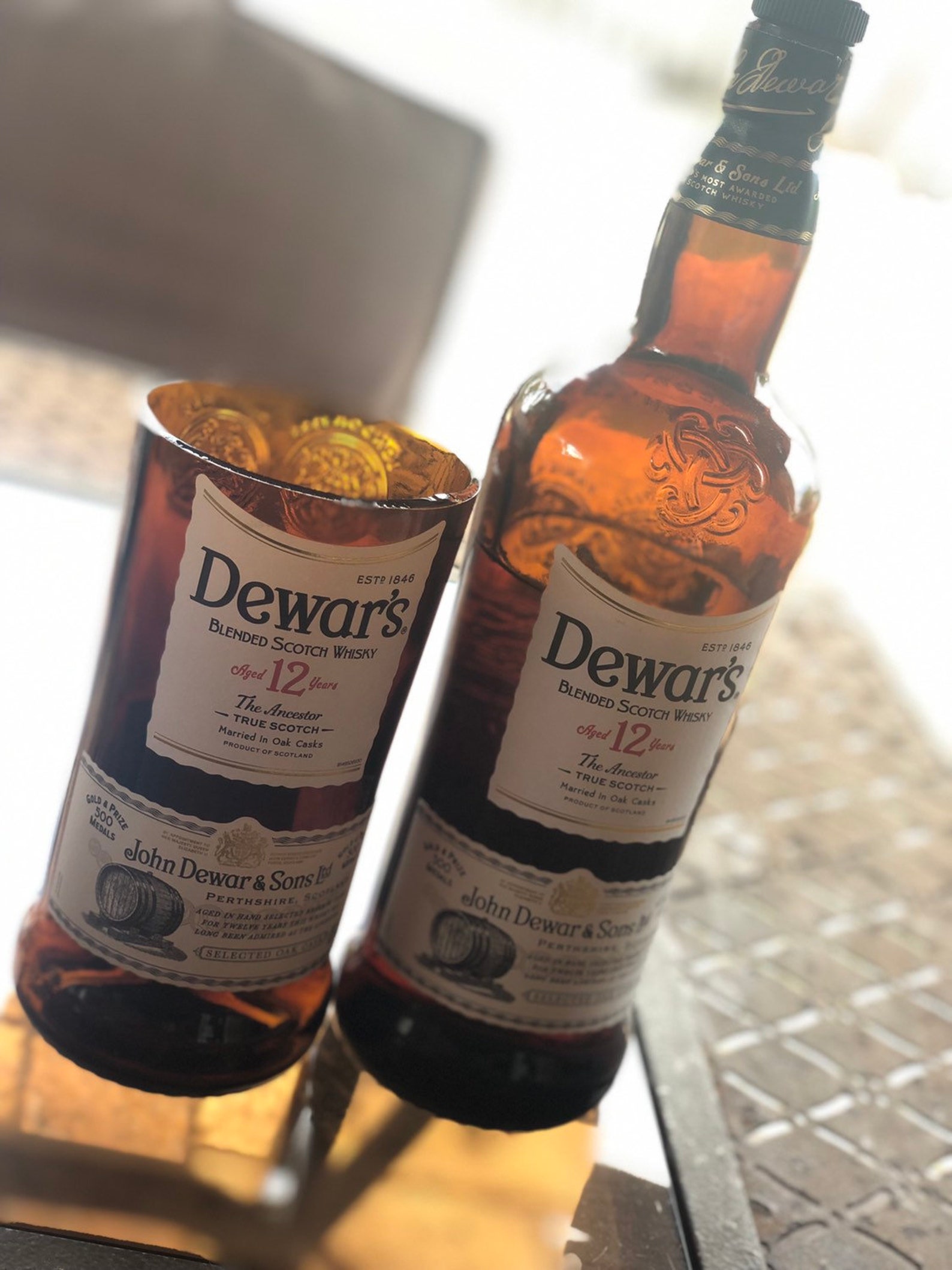 Dewars 12 Scotch Whiskey or Dewars White Label Vase or Candle - Etsy