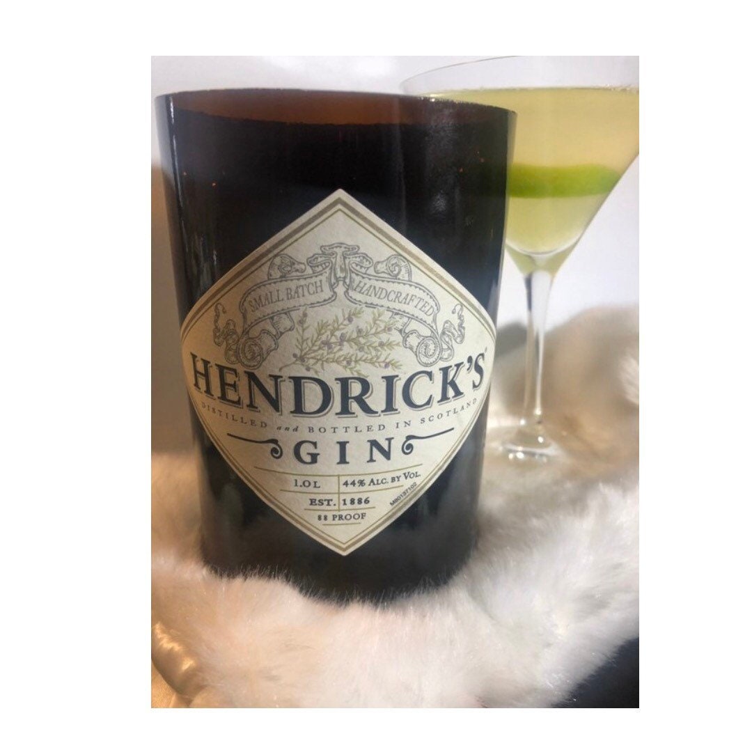 Hendricks 1 Liter Gin Cut Liquor Bottle Candle or Vase - Etsy