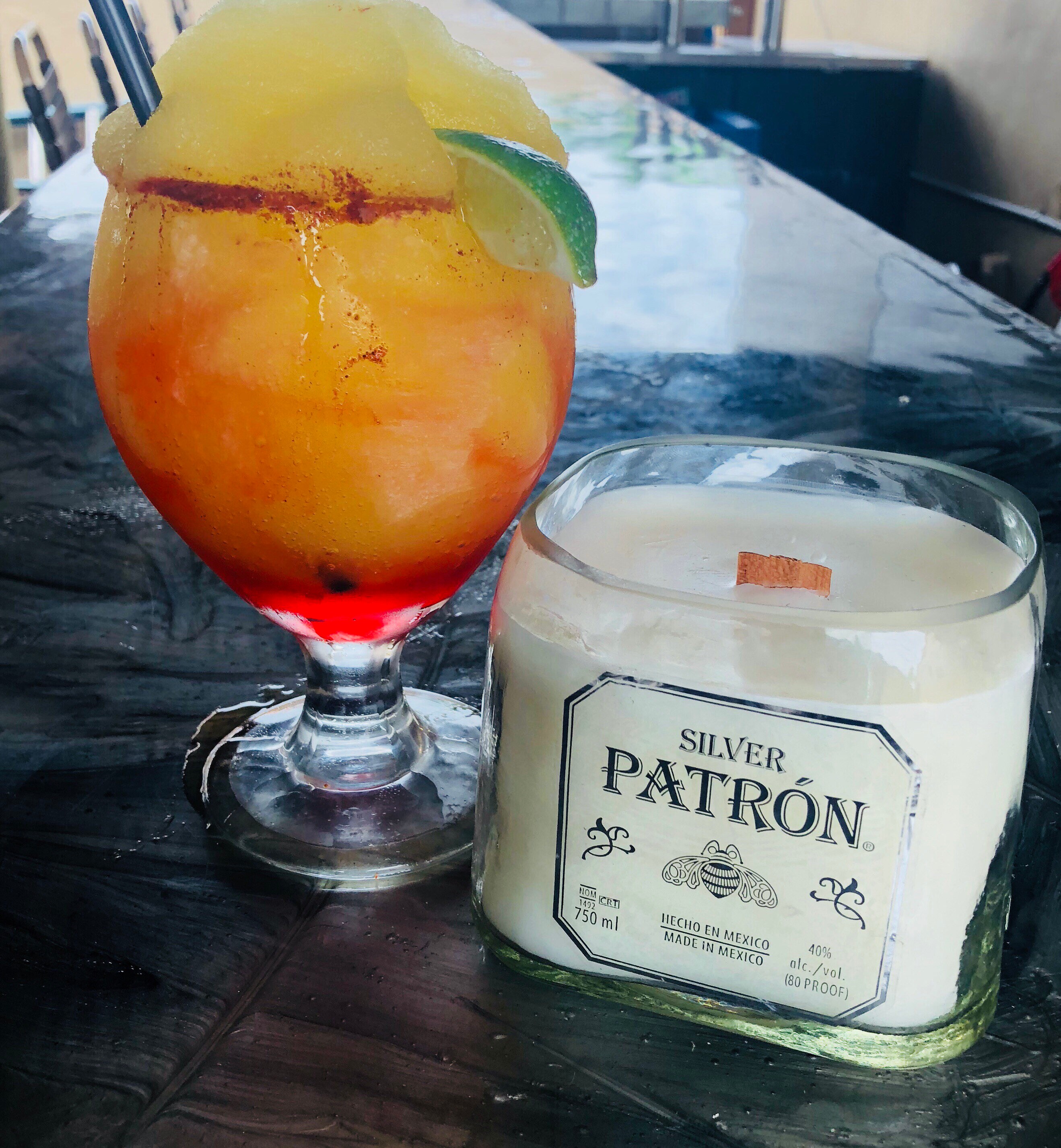 Patron Tequila Liquor Bottle Handcut VASE or CANDLE or Candy | Etsy