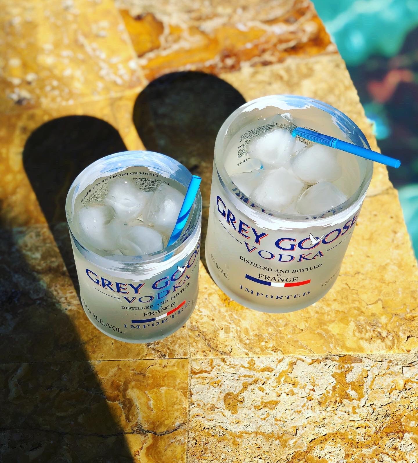 Two Grey Goose Vodka Rocks Glasses Set 1 Liter or 1.75 Magnum | Etsy