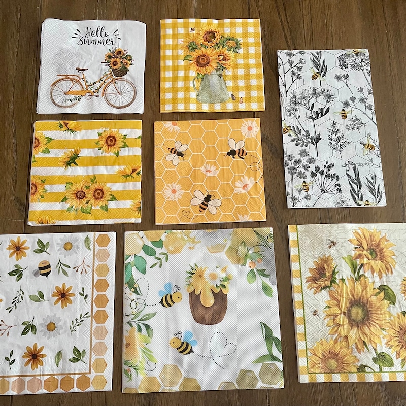 Sunflower Bee Napkins - Etsy