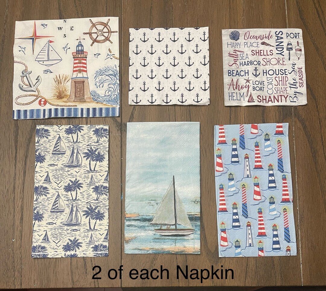 Set Sail - Anchors Away Napkin Bundle for Decoupage Pack of 12 Paper ...