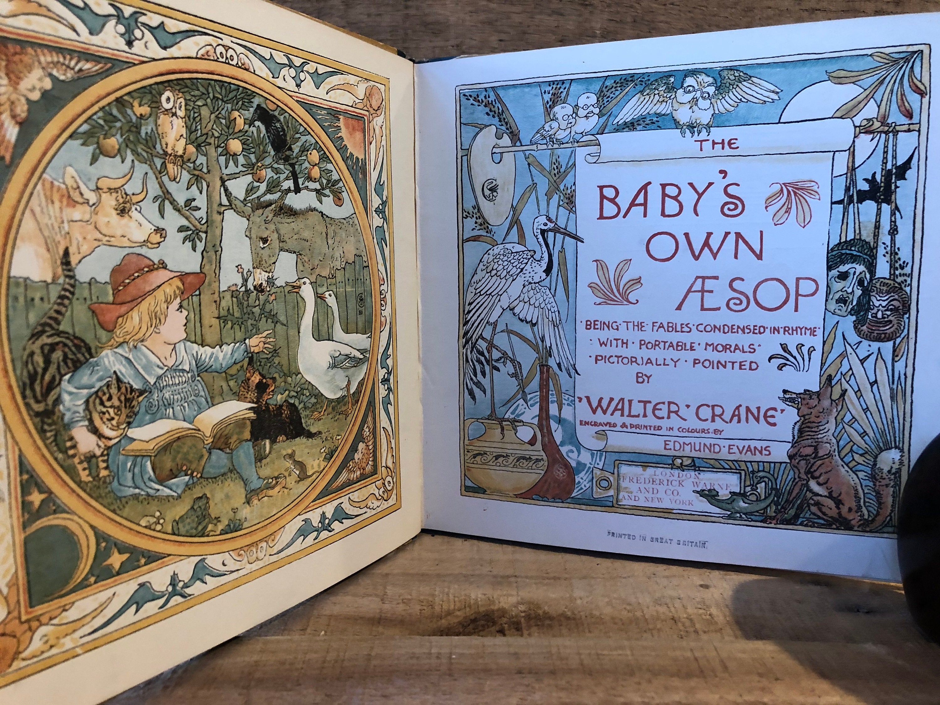 The Baby's Own Aesop by Walter Crane Cut and Printed by | Etsy