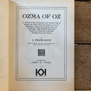 Ozma by L. Frank Baum, Illustrated by John R. Neill - Etsy