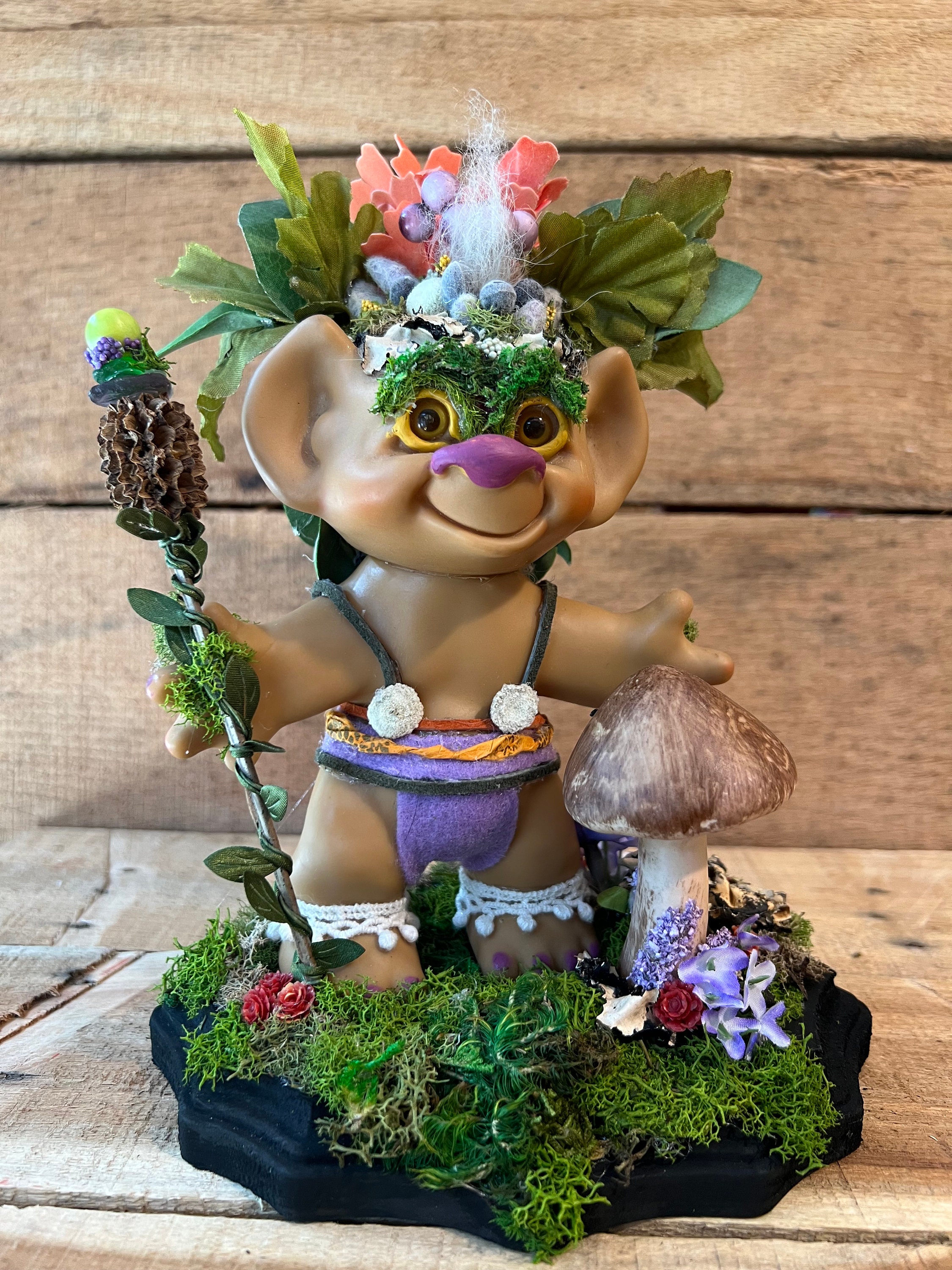 Troll Dolltroll Doll Art Fall Decor Upcycled Troll Doll: - Etsy