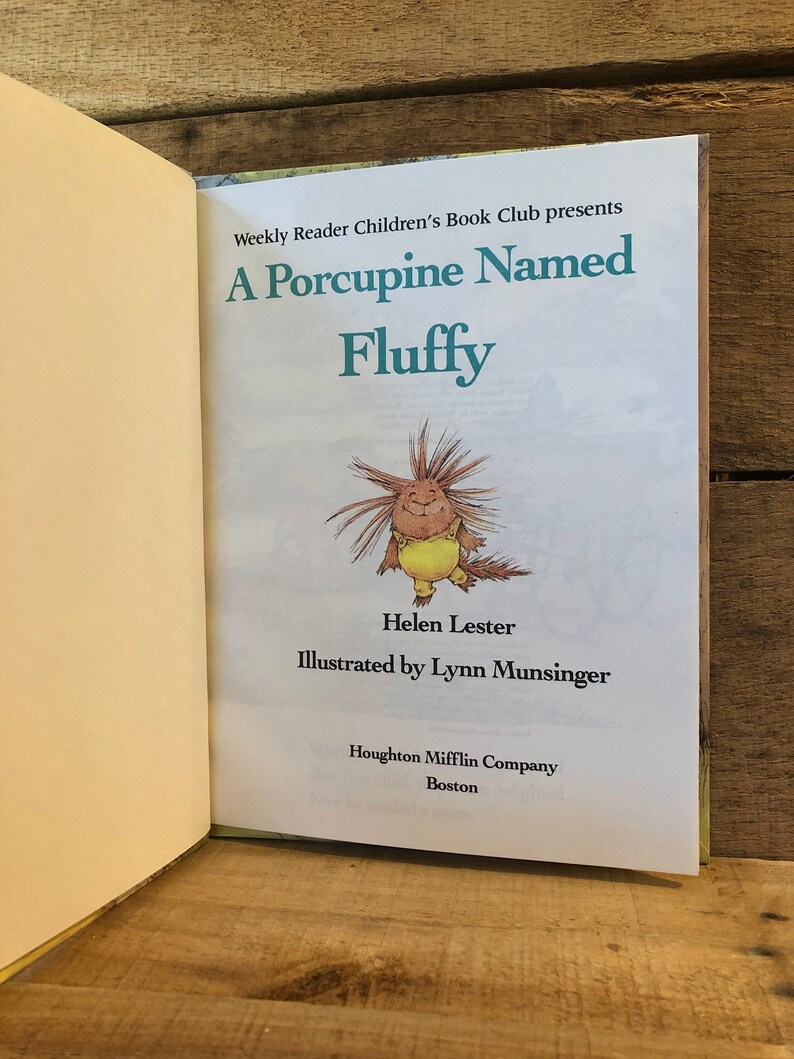 A Porcupine Named Fluffy by Helen Lester: Weekly Reader 1986 - Etsy