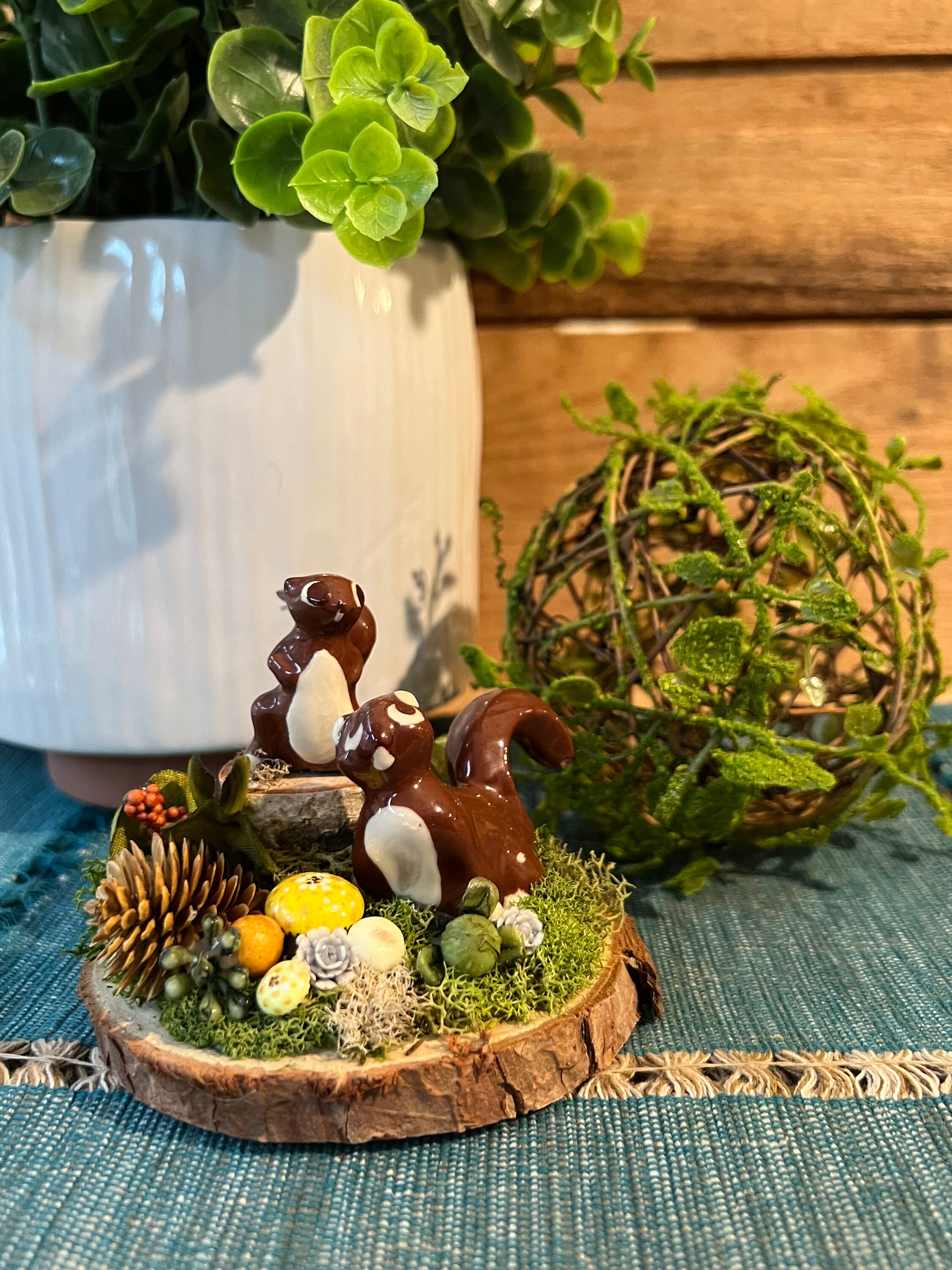 Squirrel Art Floral Scenes Floral Design Handmade Art - Etsy