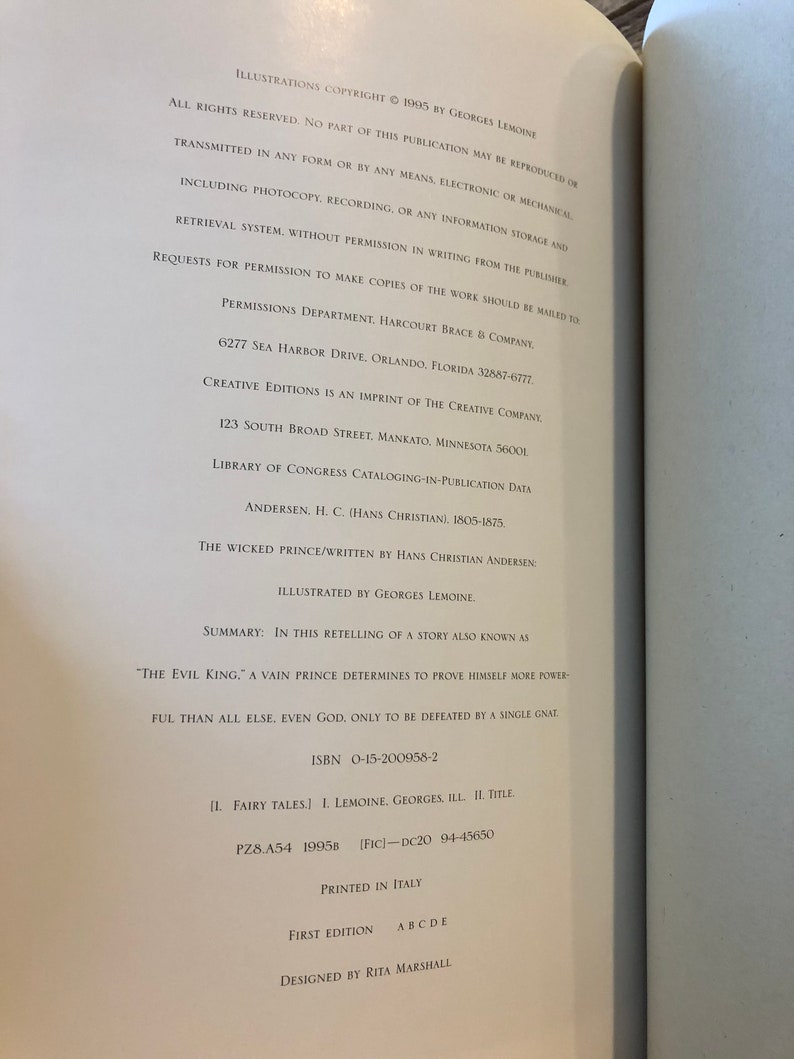 The Wicked Prince by Hans Christian Andersen, Illustrated by Georges ...