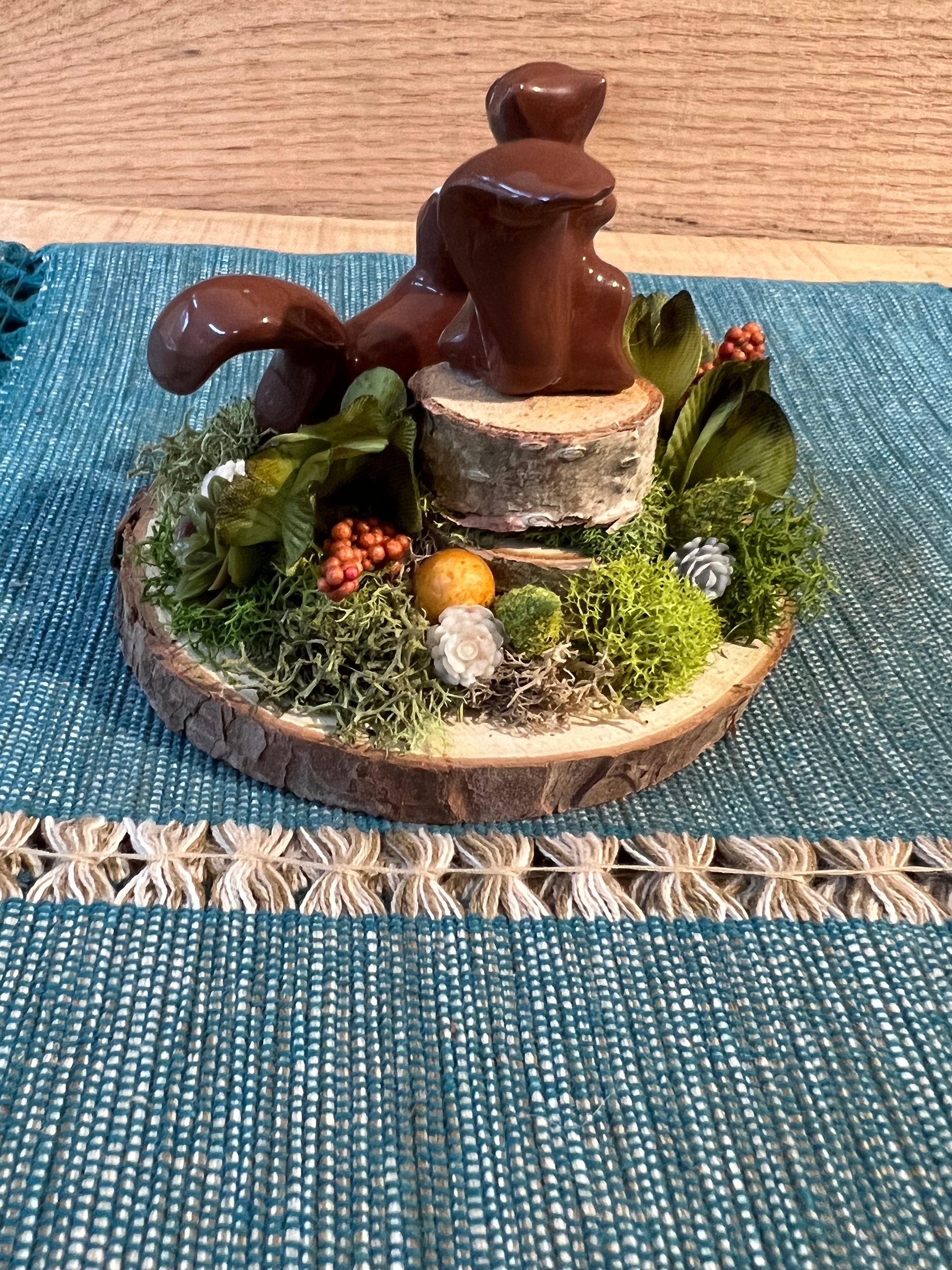 Squirrel Art Floral Scenes Floral Design Handmade Art - Etsy