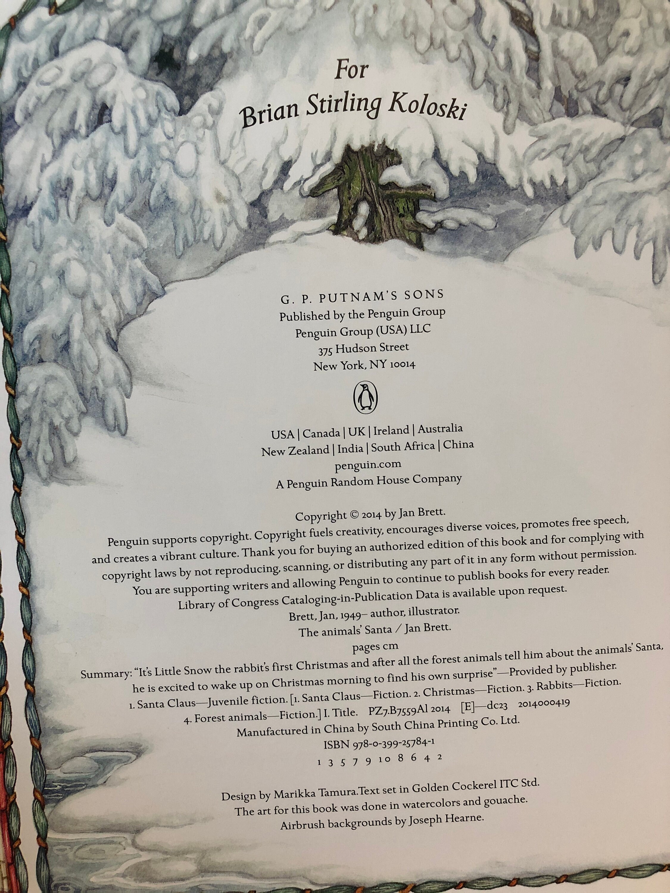 Jan Brett, the Animal's Santa: With Dust Jacket 2014 - Etsy