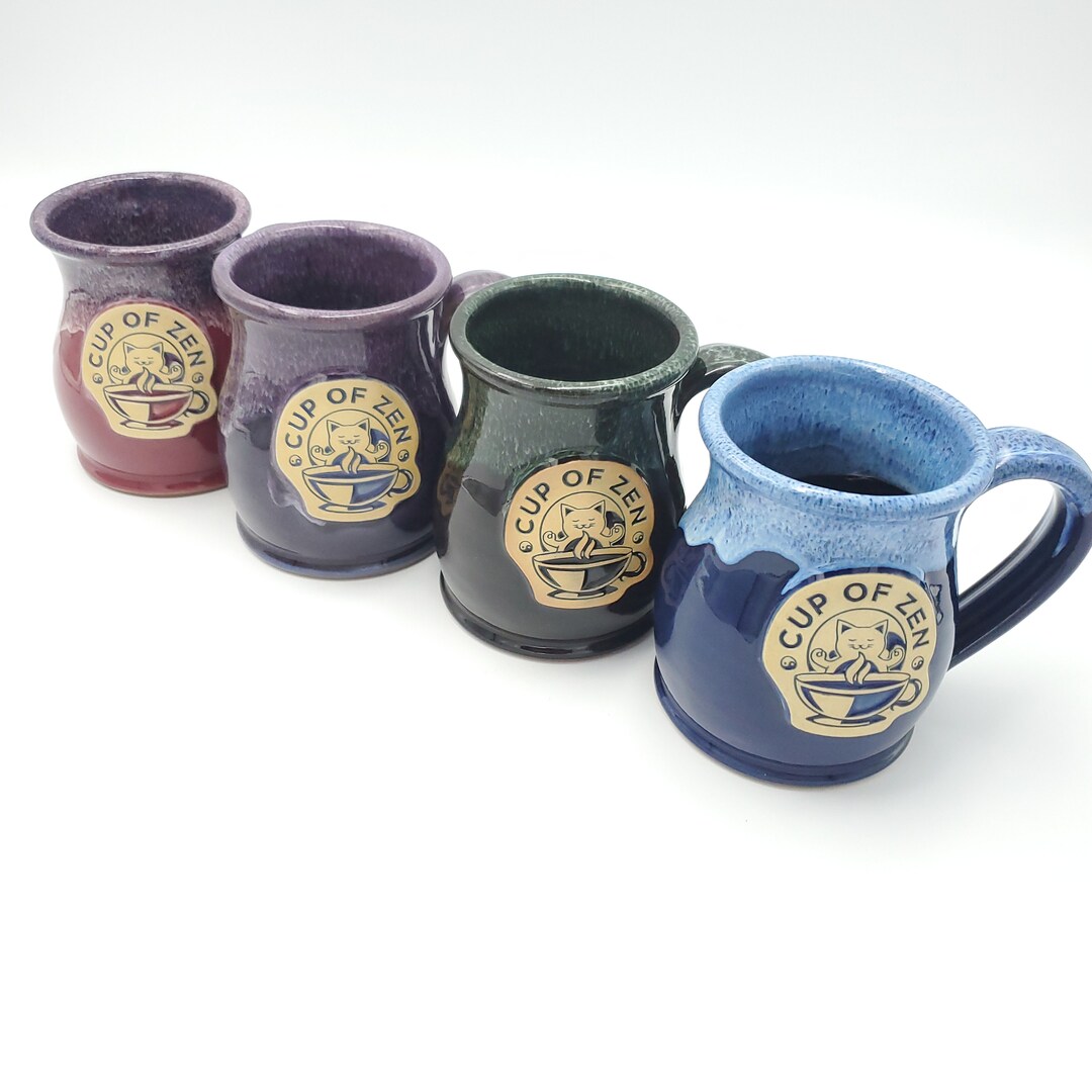 Deneen Pottery Hand Thrown Cup of Zen Tall Belly Mug Set 14 Floz - Etsy