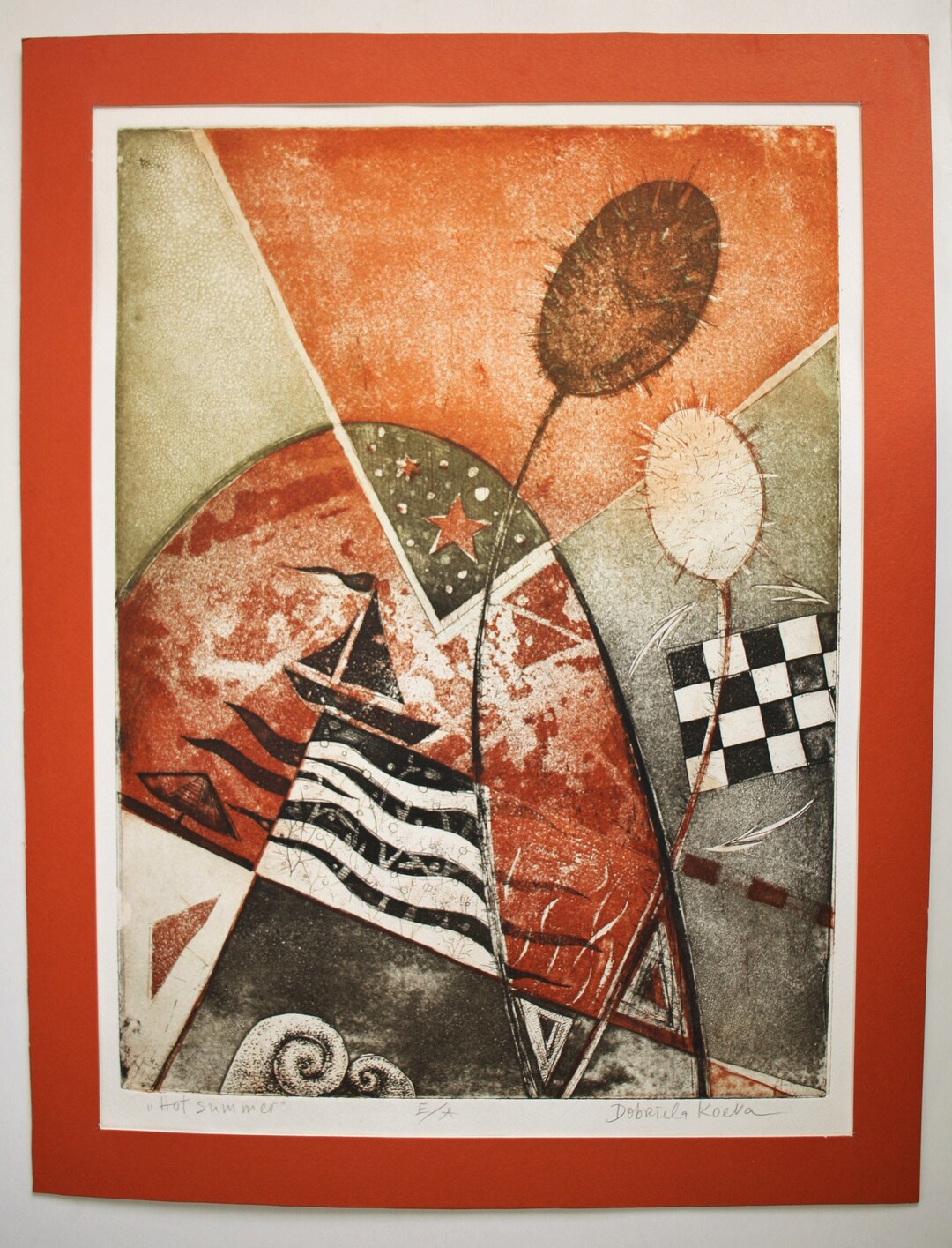Etching and Aquatint Print Original, Engraving of Two Separate Copper ...