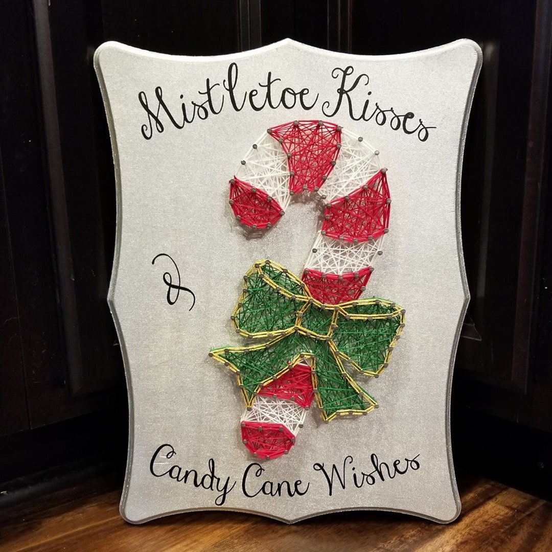 Candy Cane String Art / Christmas Decoration / Made to Order - Etsy