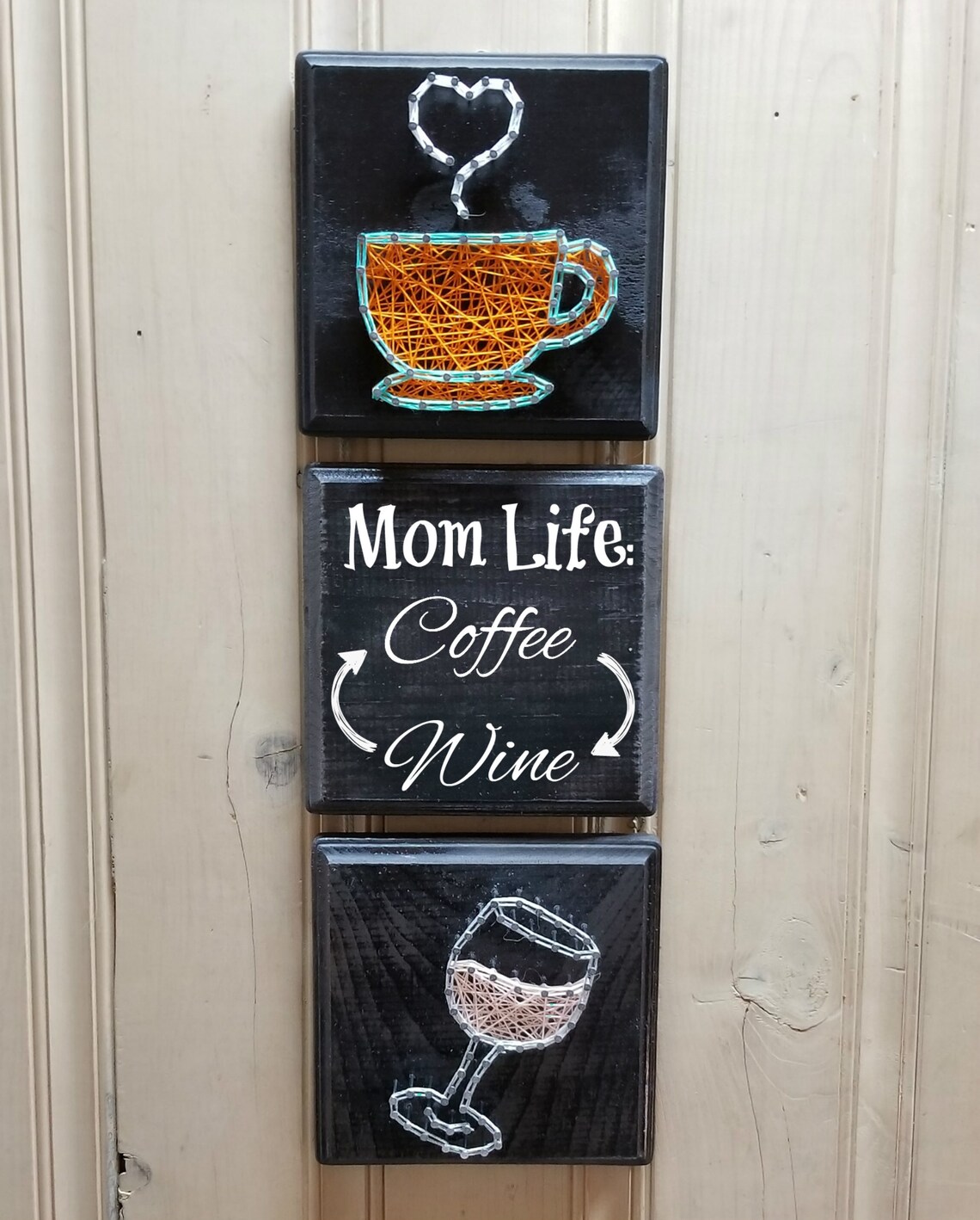 Wine and Coffee String Art / Wine & Coffee Sign / Home Decor / | Etsy