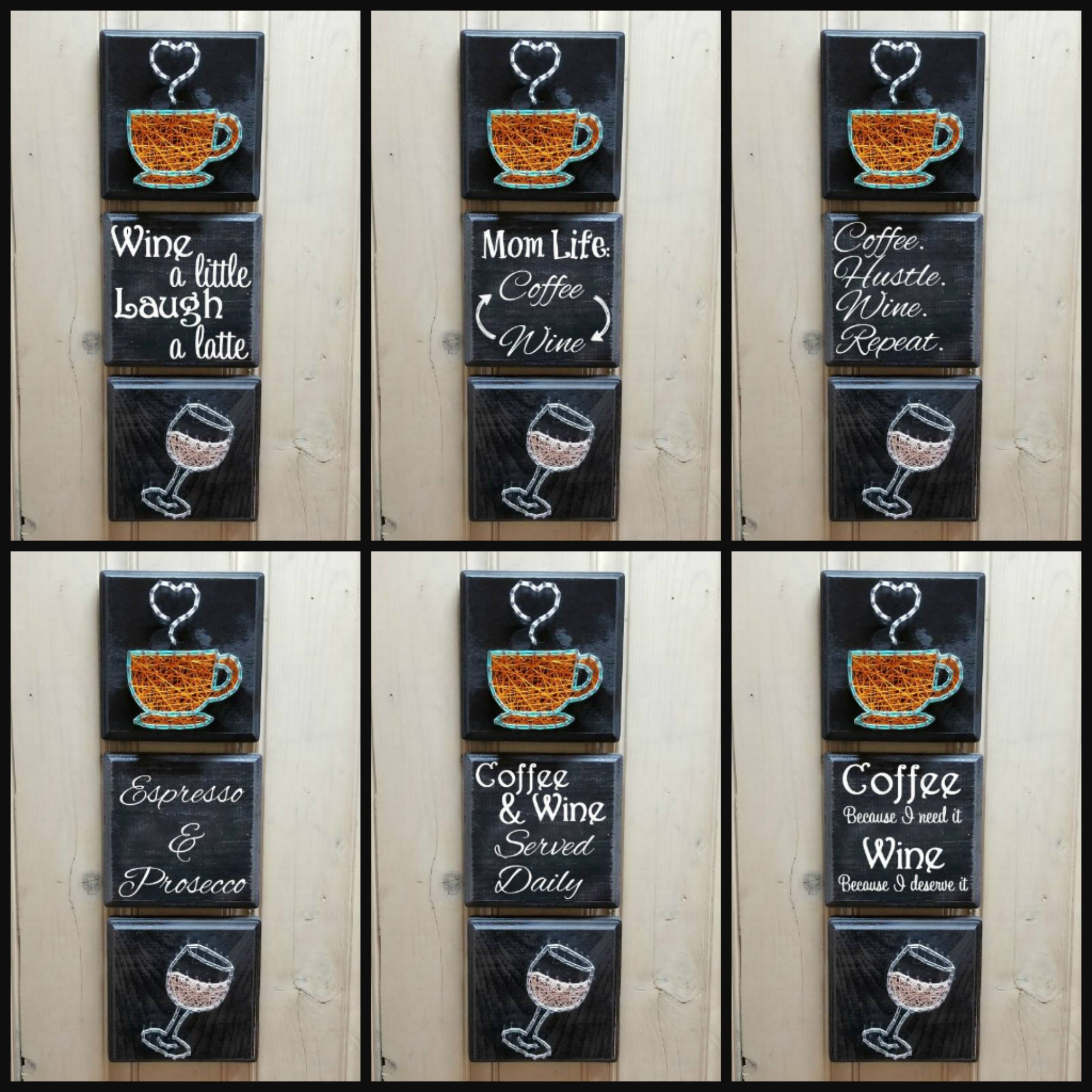 Wine and Coffee String Art / Wine & Coffee Sign / Home Decor / | Etsy