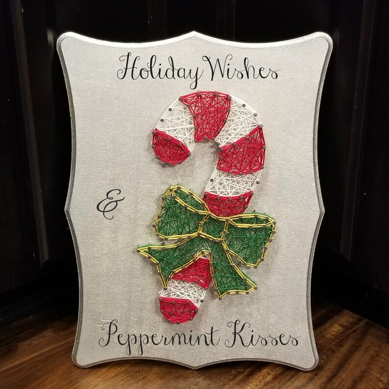 Candy Cane String Art / Christmas Decoration / Made to Order - Etsy