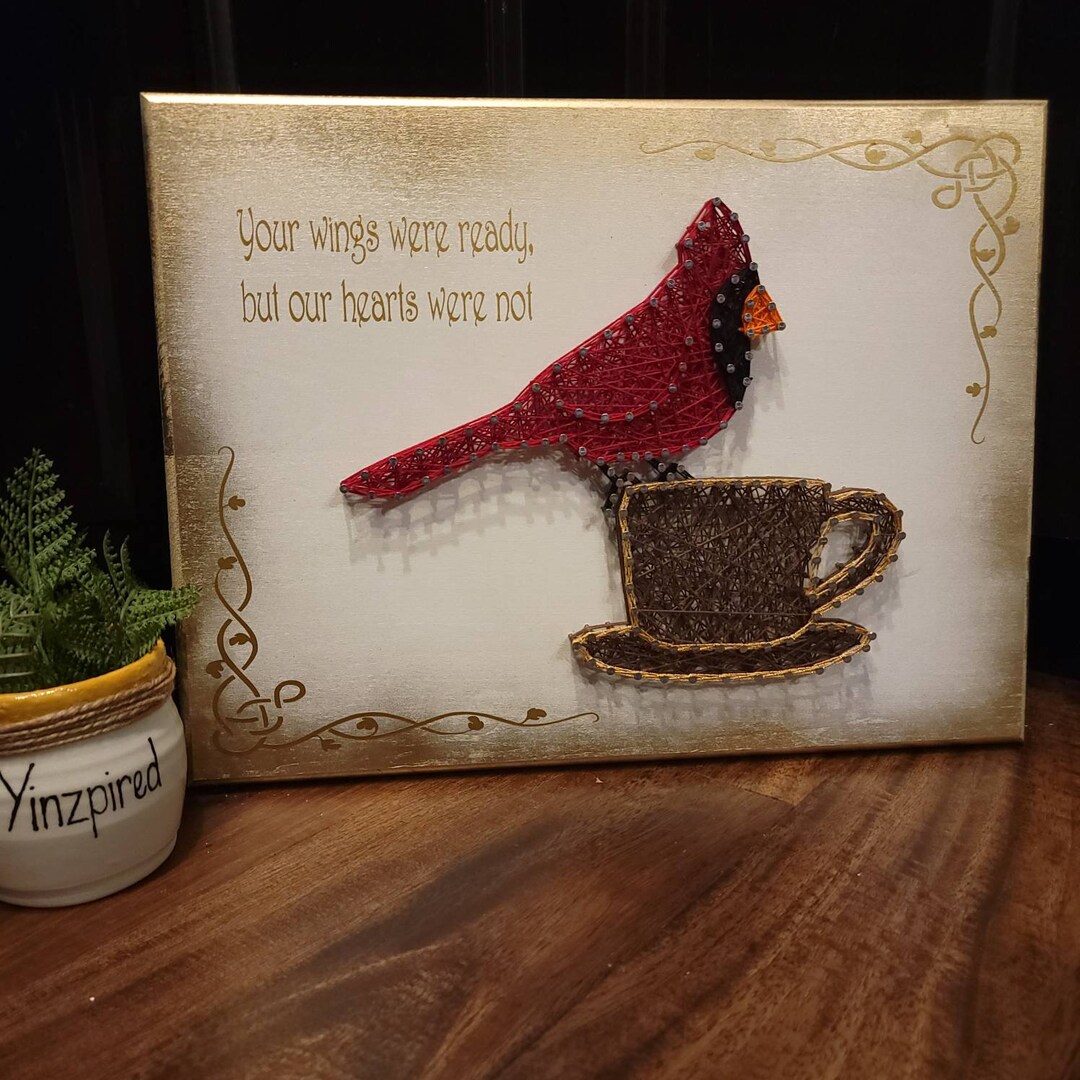 Cardinal String Art / Red Bird / Memorial Plaque / Coffee / Tea ...