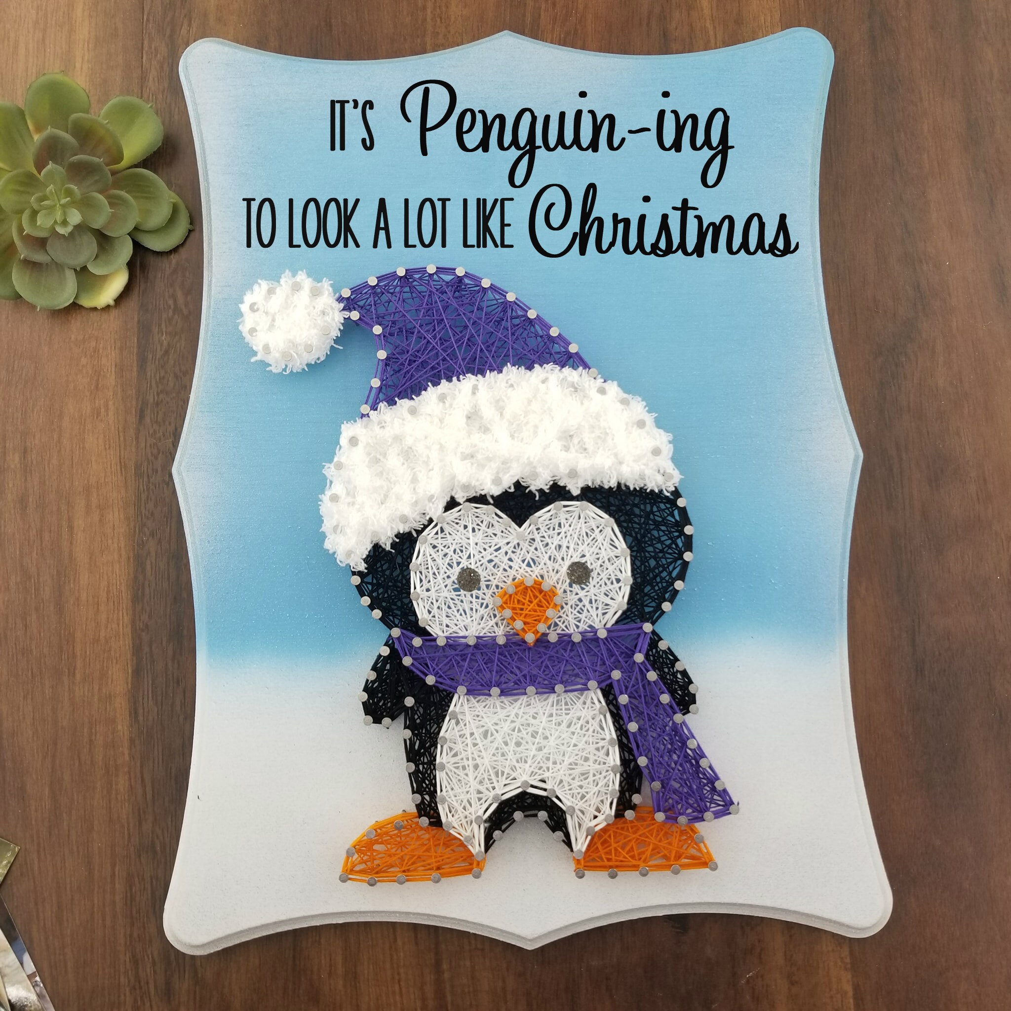 Penguin String Art / Christmas Decoration / Made to Order or - Etsy UK