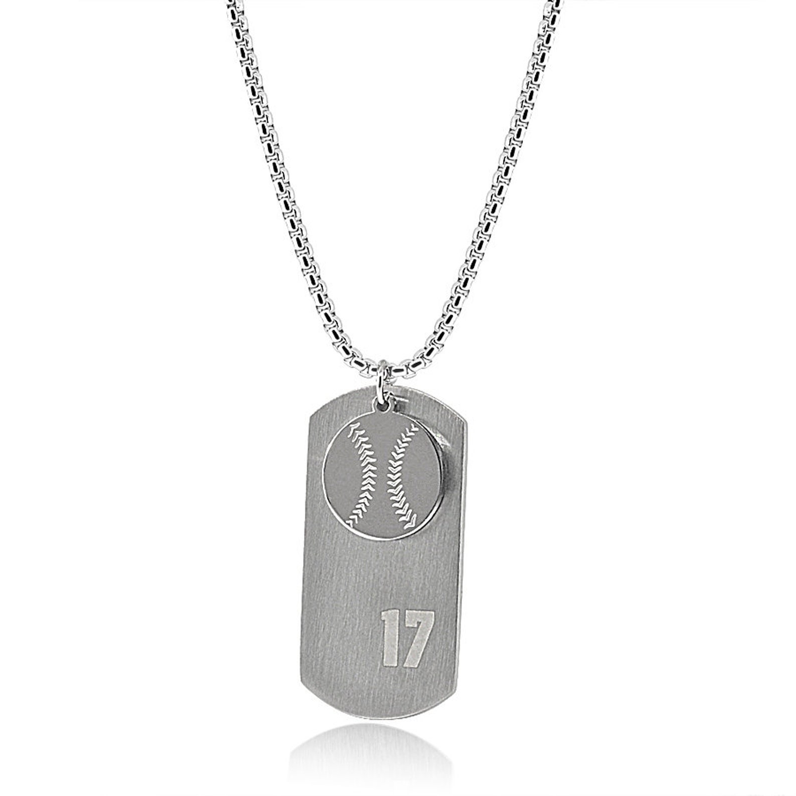 Number 17 Baseball Necklace Silver Tone | Etsy