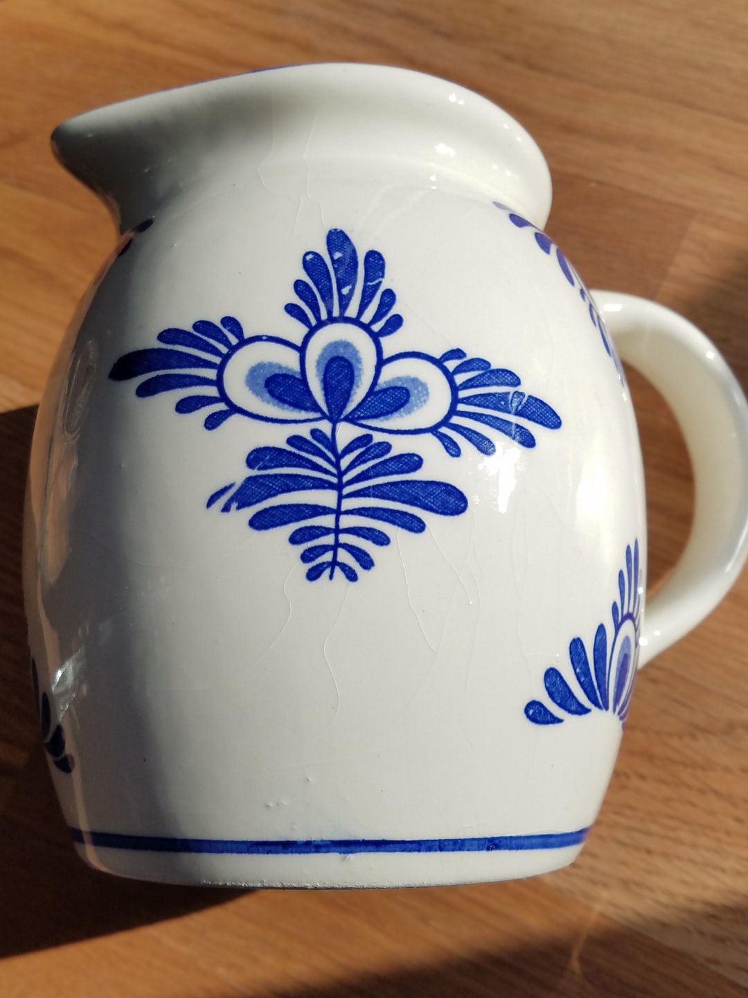 White and Blue Water Pitcher - Etsy