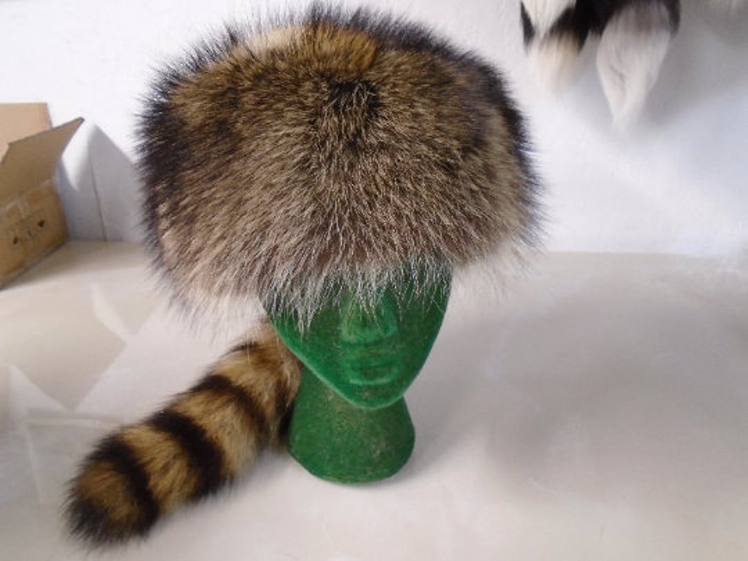 Handmade Raccoon Fur Hat - Daniel Boone, Davy Crockett Style - Etsy